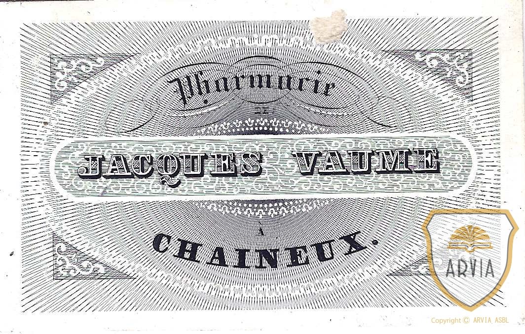 CHAINEUX ±1860 - Pub. VAUME - Pharmacien - carte porcelaine - ARVIA ...