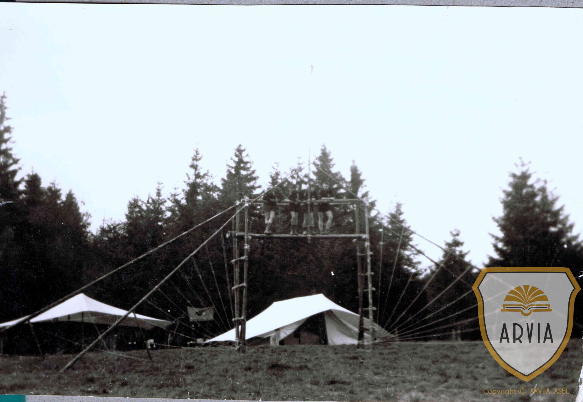 HERVE-1960-Scouts-camp Goronne - le portique - abbé Flohimont - July ...