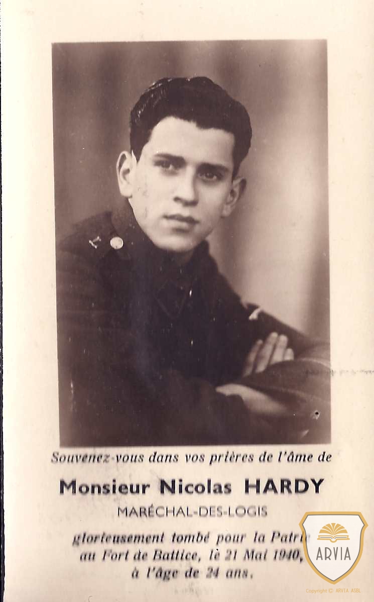XHENDELESSE - 1940 - Nicolas HARDY - Mort le 21 mai au Fort de Battice ...