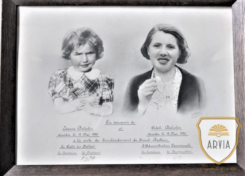 GRAND-RECHAIN -12-5 -1940 - Jeanne et Adèle DELECLOZ victimes civiles ...