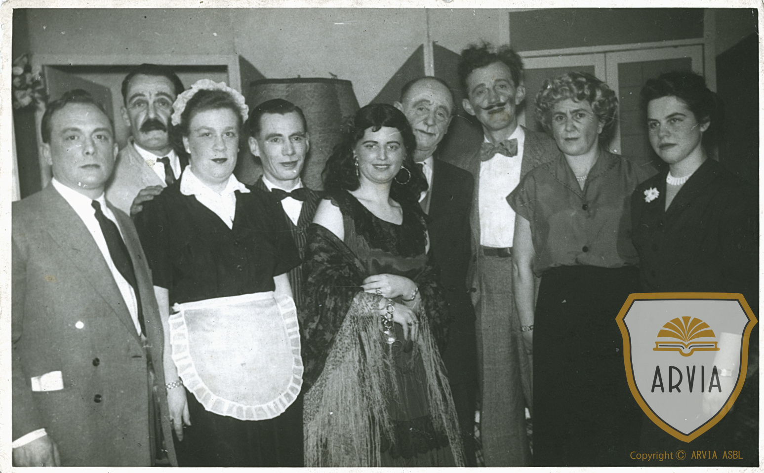 CHAINEUX-±1947-groupe théâtral avec Marcel Coutelier - ARVIA Archives Herve